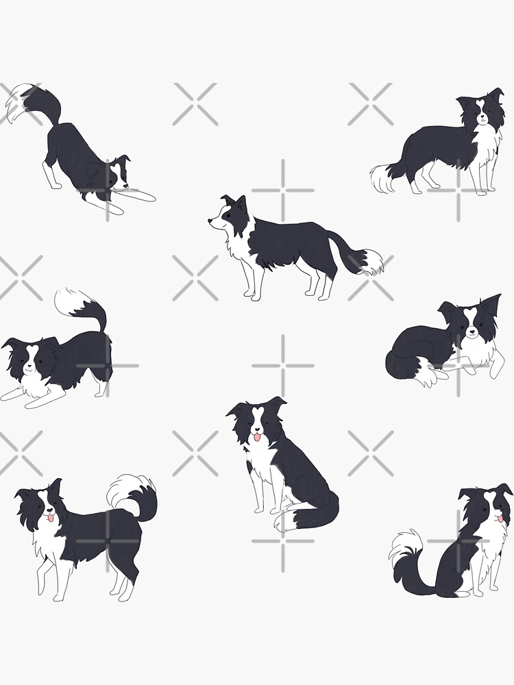 "Border collie dog 8 stickers pack " Sticker for Sale by Yarafantasyart ...