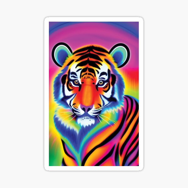 "Cute Colorful Tiger Cub" Sticker for Sale by AImageX | Redbubble