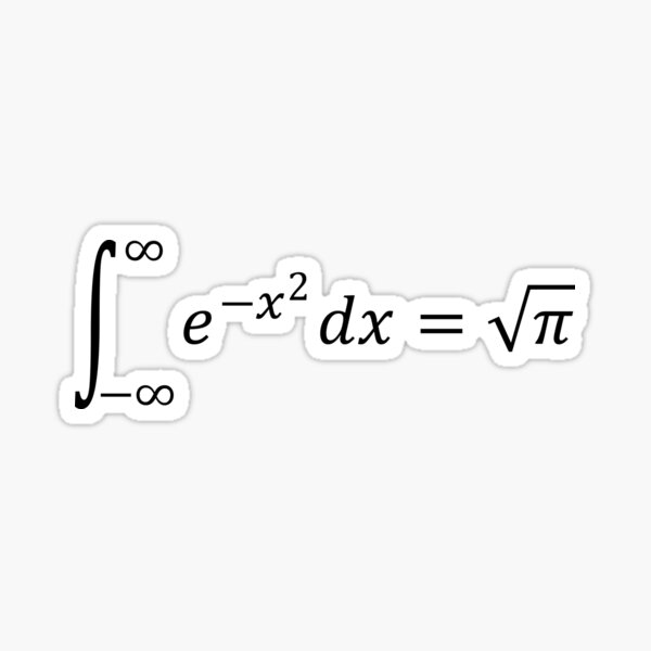 "Gaussian Integral Equation" Sticker for Sale by ScienceCorner | Redbubble