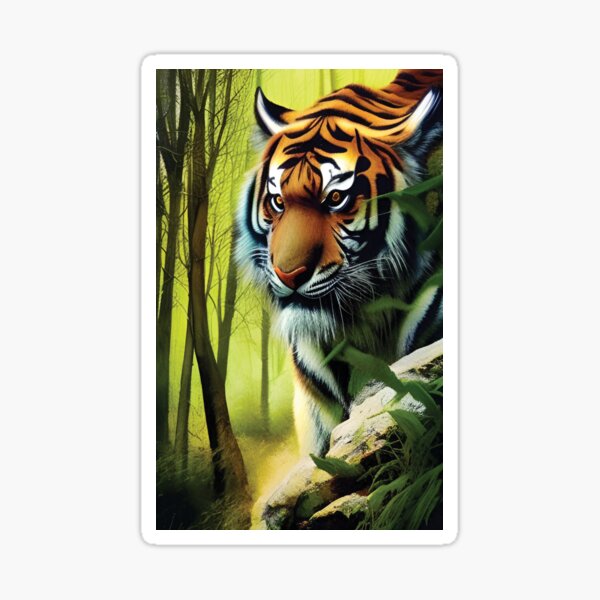 "Angry Tiger" Sticker for Sale by AImageX | Redbubble
