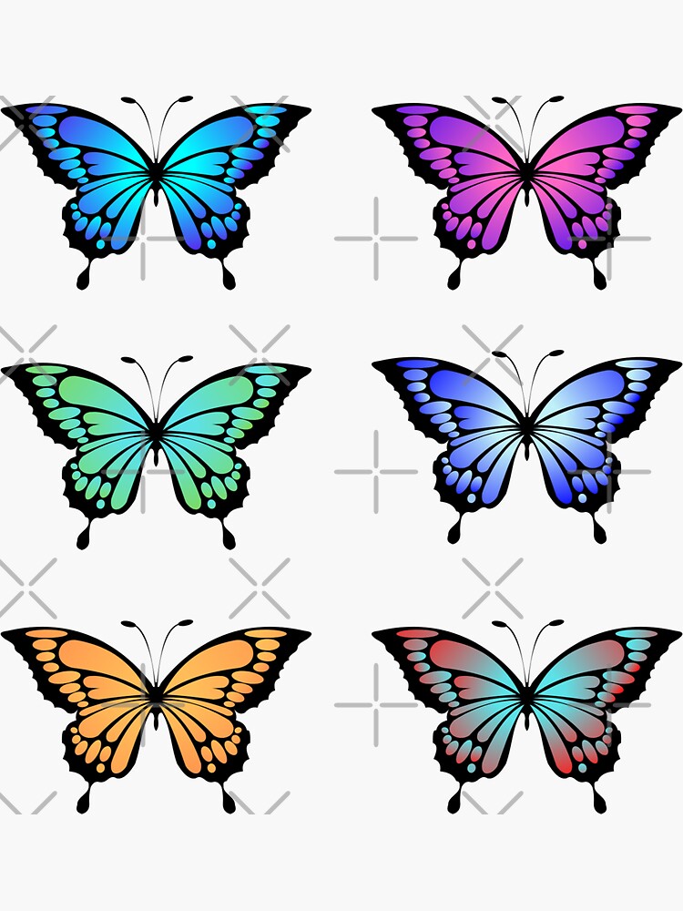 "Butterfly Sticker Pack" Sticker for Sale by calibrit | Redbubble