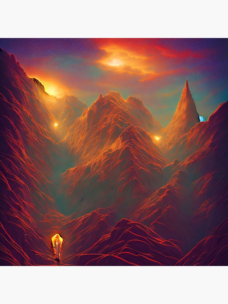 "Climbing from peak to peak" Poster for Sale by MythicAI | Redbubble