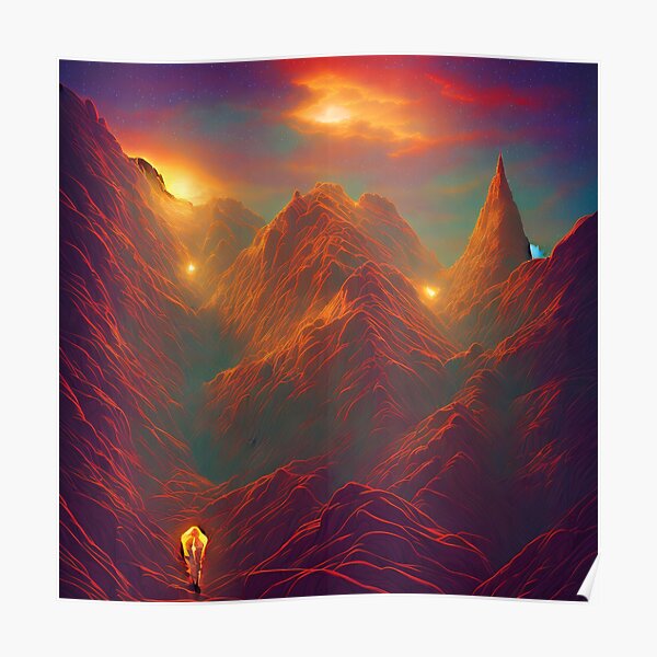 "Climbing from peak to peak" Poster for Sale by MythicAI | Redbubble