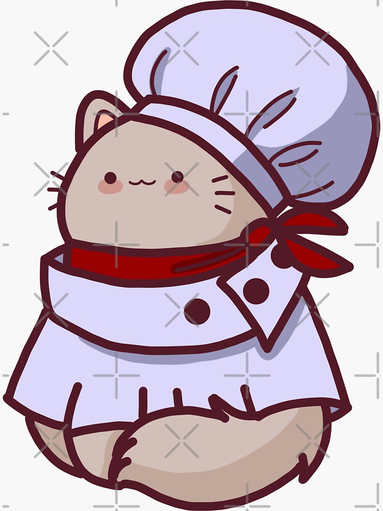 "Chef kitty" Sticker for Sale by reea735 | Redbubble