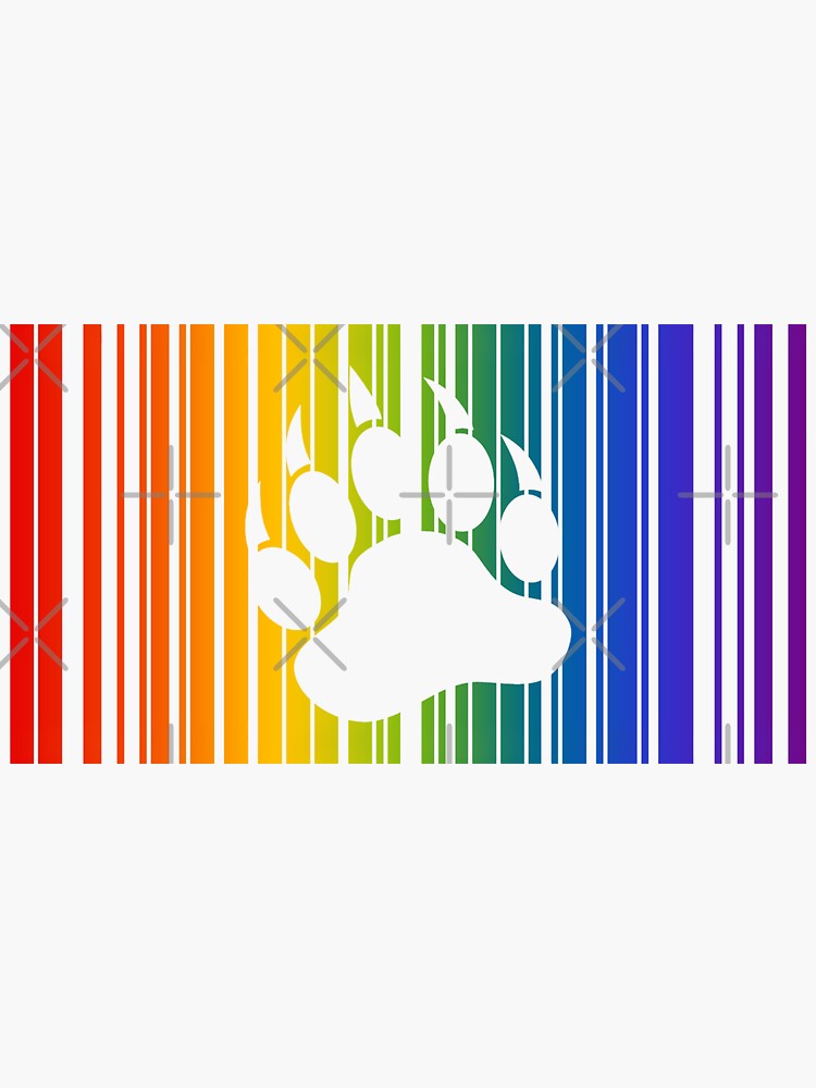 "Gay Bear Paw Barcode" Sticker for Sale by Sleazoid | Redbubble