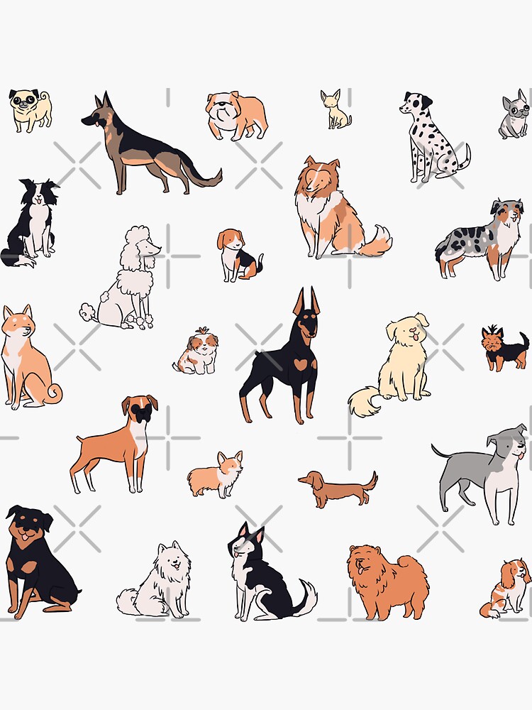 "*choose large sticker!* Dog breeds stickers pack" Sticker for Sale by ...