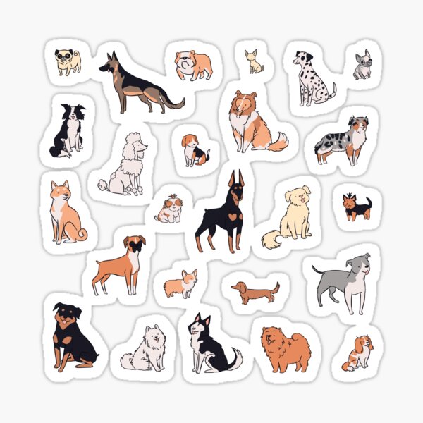 "*choose large sticker!* Dog breeds stickers pack" Sticker for Sale by ...
