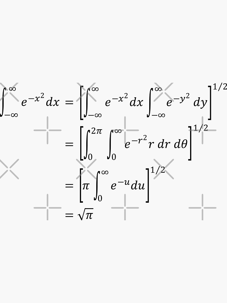 "Gaussian Integral Equation" Sticker for Sale by ScienceCorner | Redbubble