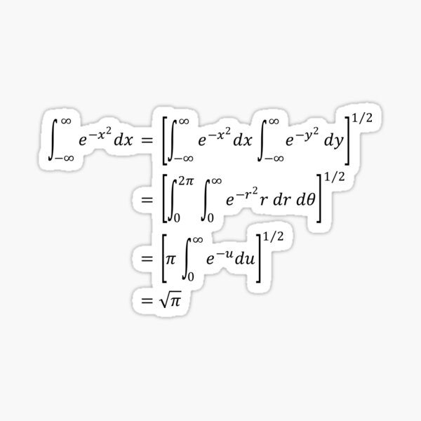 "Gaussian Integral Equation" Sticker for Sale by ScienceCorner | Redbubble