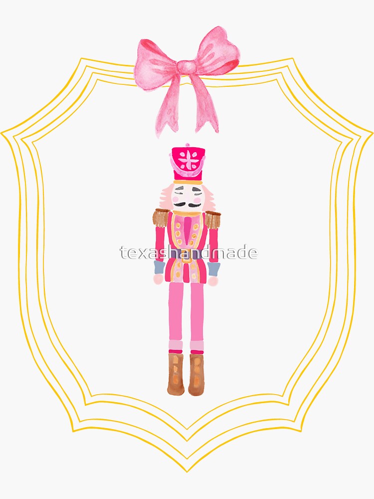 "Christmas Pink Nutcracker Crest" Sticker for Sale by texashandmade ...