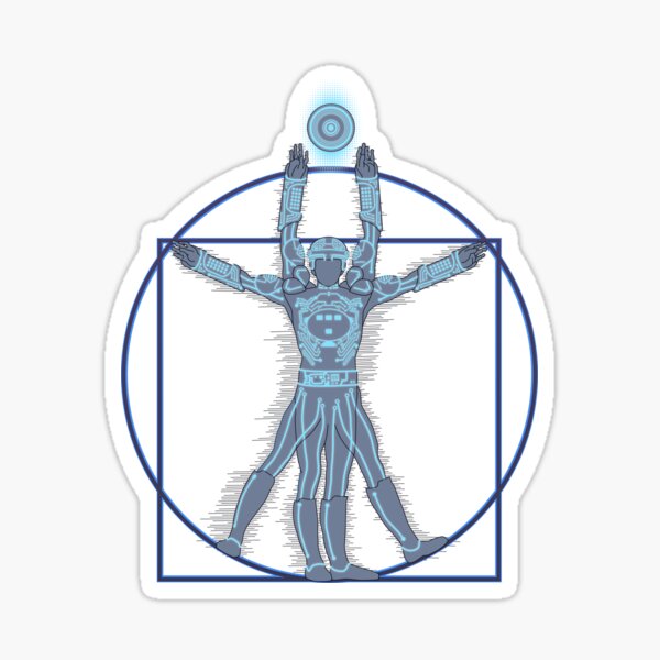 "Vitruvian Tron" Sticker for Sale by jaredBdesign | Redbubble