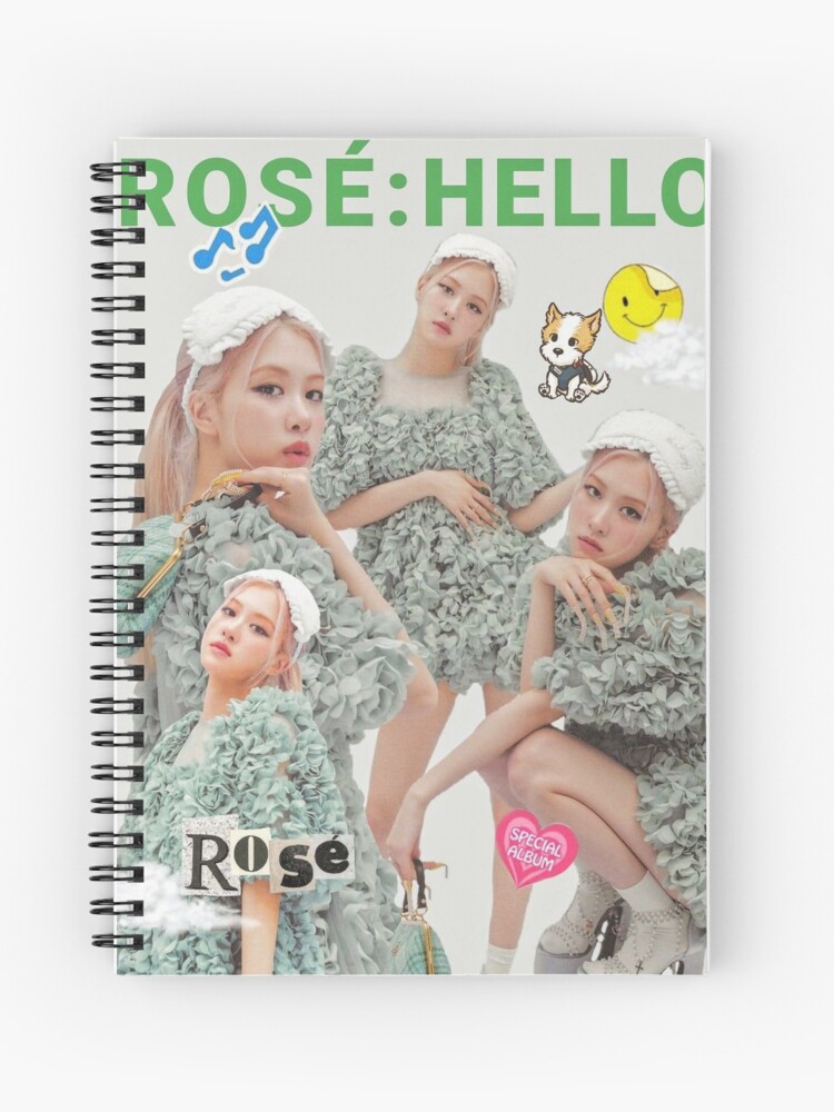 "Rose Kpop Aesthetic Magazine Cover 90s Fashion Acubi" Spiral Notebook ...