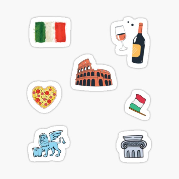 "Italy Sticker Pack set Italy elements italy pattern" Sticker for Sale ...