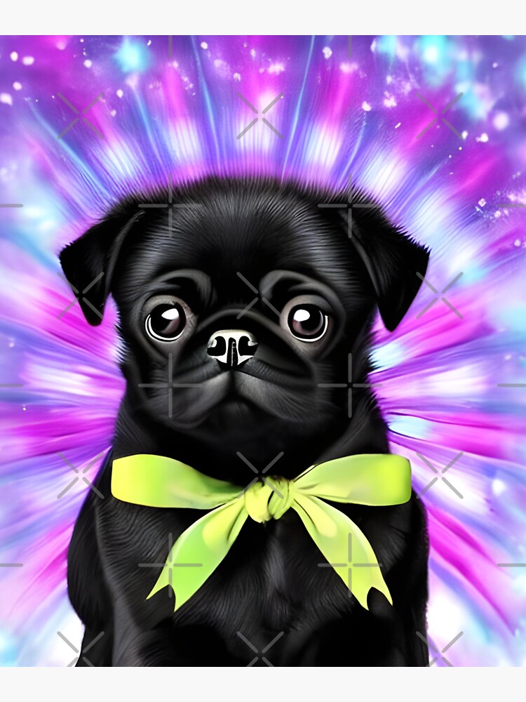"Cute black pug puppy V2" Sticker for Sale by CorneliusDesign | Redbubble