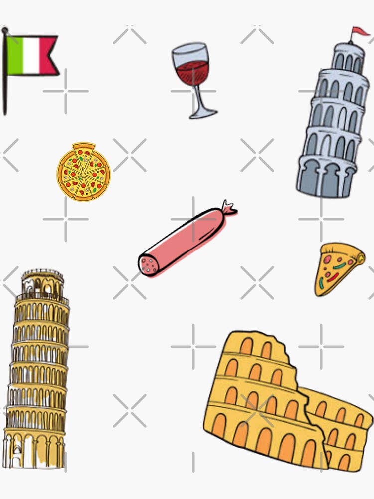 "Italy Sticker Pack set Italy elements italy roma venezia" Sticker for ...