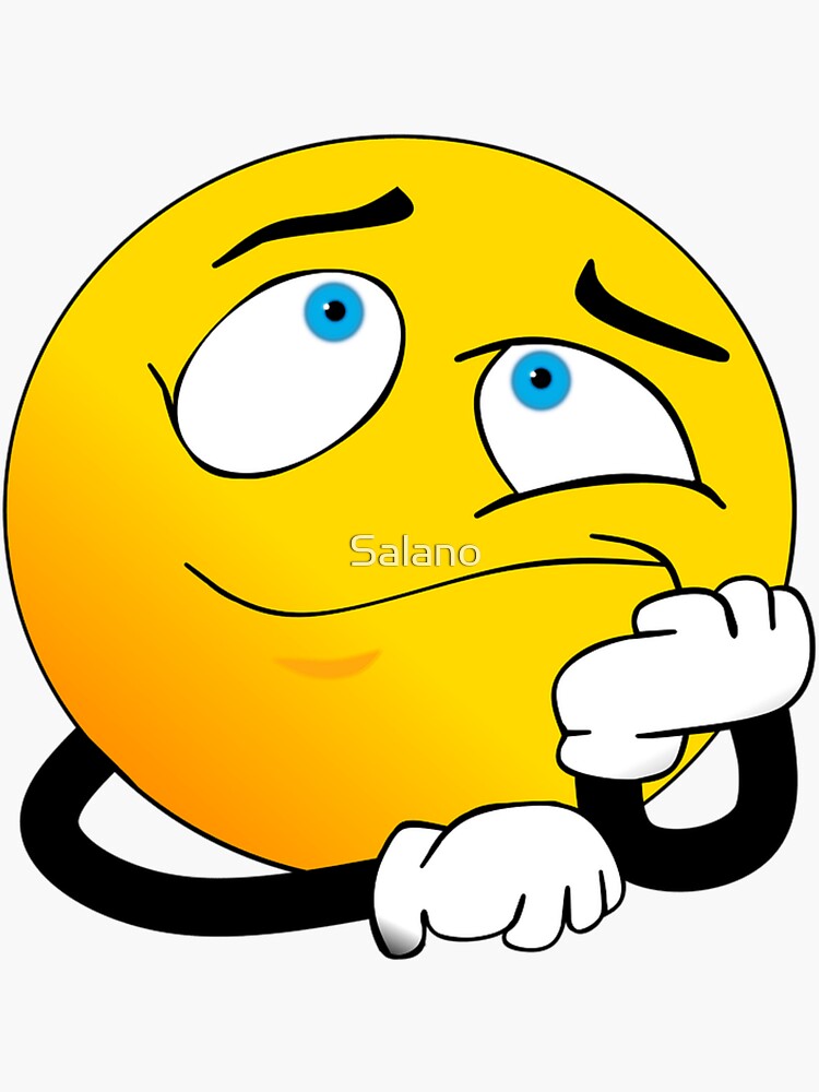 "Thinking Emoji" Sticker for Sale by Salano | Redbubble
