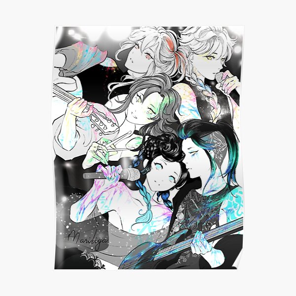 "swirl - kazuha, xiao , venti , heizou , aether " Poster for Sale by ...