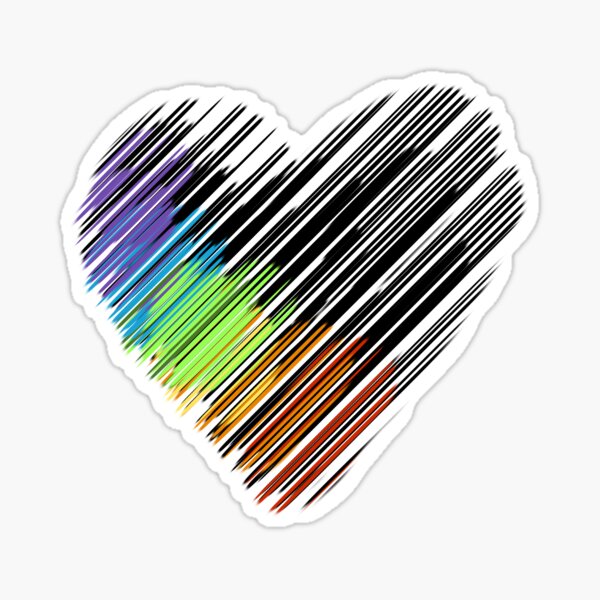 "Rainbow line heart " Sticker for Sale by GIoomie | Redbubble