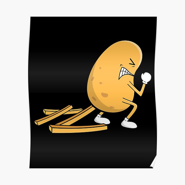 "Potato French Fries Funny Potato Pooping Kawaii Style" Poster for Sale ...