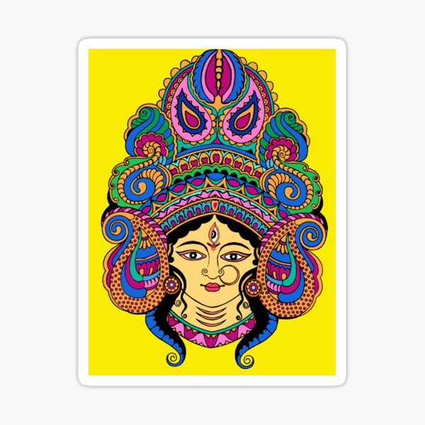 "Traditional, Ethnic Durga Deity Art" Sticker for Sale by ...