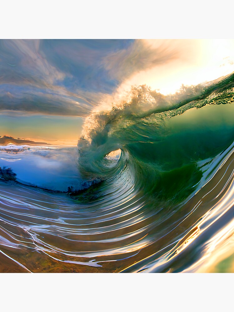 "Riding a wave in Santa Cruz" Sticker for Sale by mikecosper | Redbubble