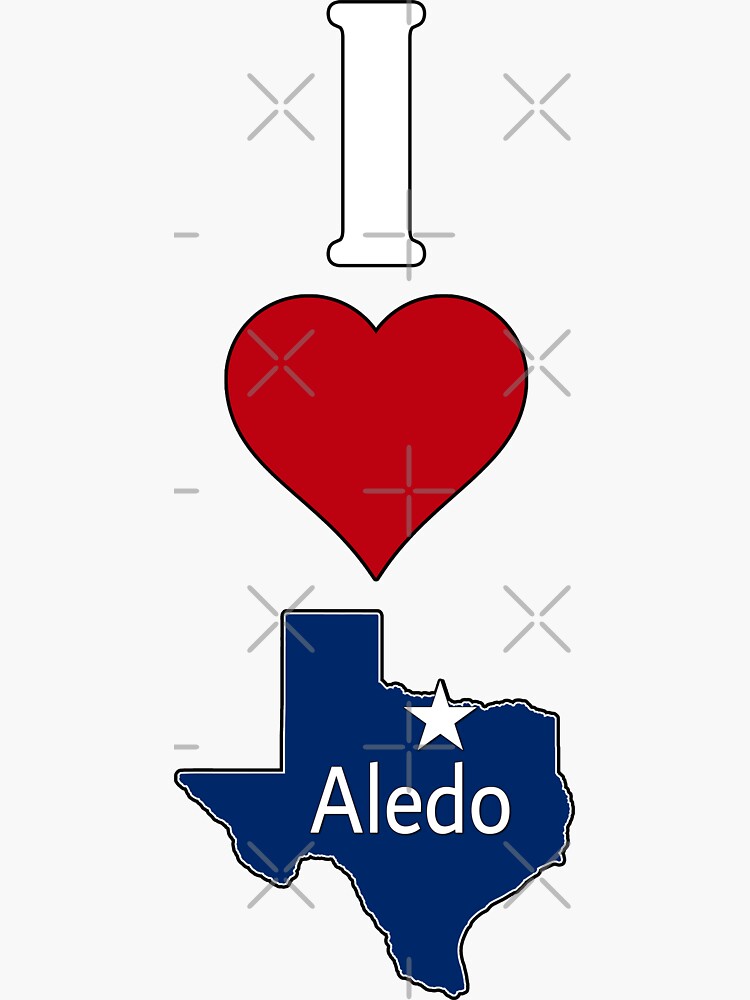 "I Love Aledo Texas Vertical I Heart Aledo City TX State Map" Sticker ...