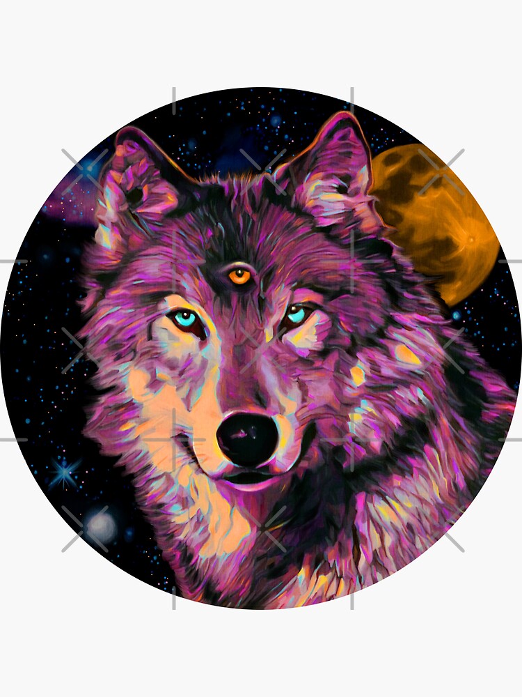 "Aware Wolf" Sticker for Sale by artbysavi | Redbubble