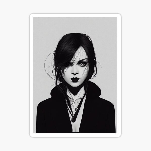 "Goth Girl in Black Trench Coat - Goth" Sticker for Sale by Nature ...