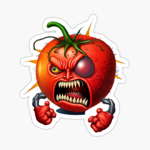 "angry tomato" Sticker for Sale by dydy0061 | Redbubble