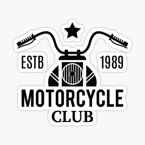 "Motorcycle Club" Sticker for Sale by redfoolfashions | Redbubble