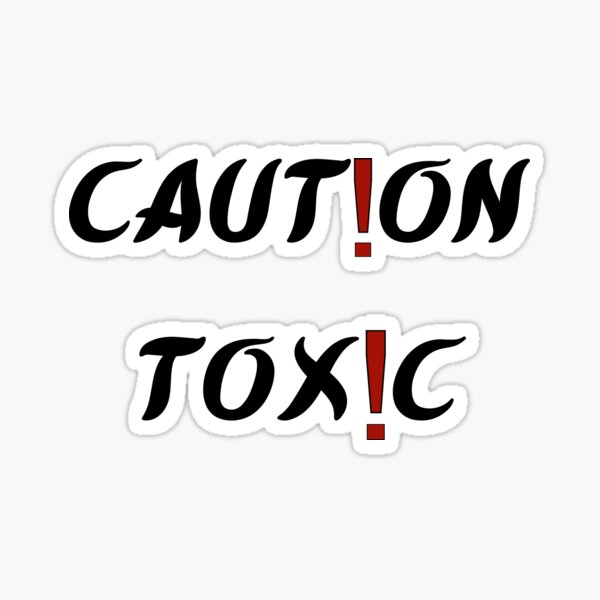 "Caution Toxic Red Exclamation Mark" Sticker for Sale by RogueWords ...