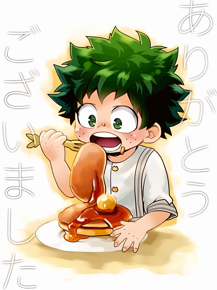 "Midoriya Anime Izuku eat" Sticker for Sale by DorisOpitz | Redbubble