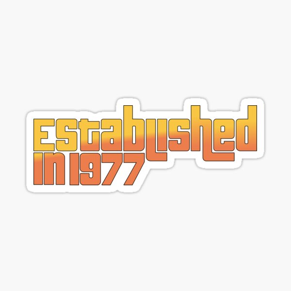 "1977" Sticker for Sale by Sqndesigns | Redbubble