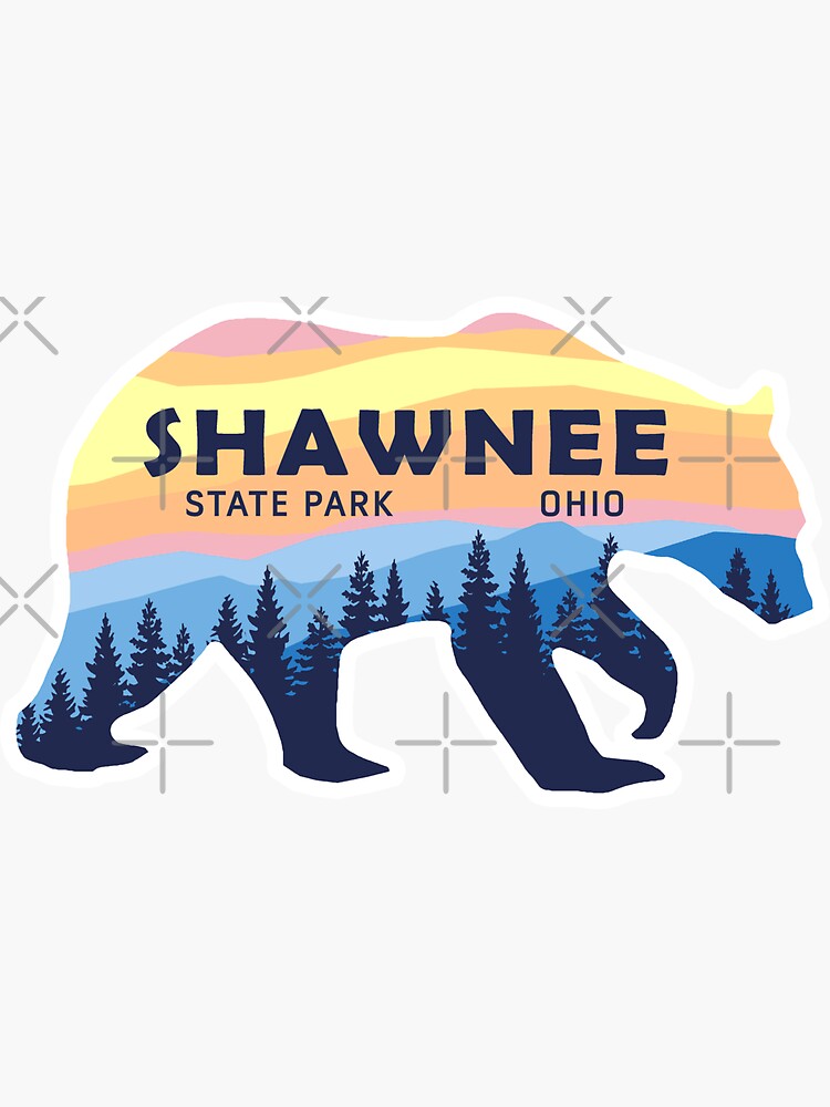 "Shawnee State Park Sunset Bear Logo" Sticker for Sale by VanyaKar ...