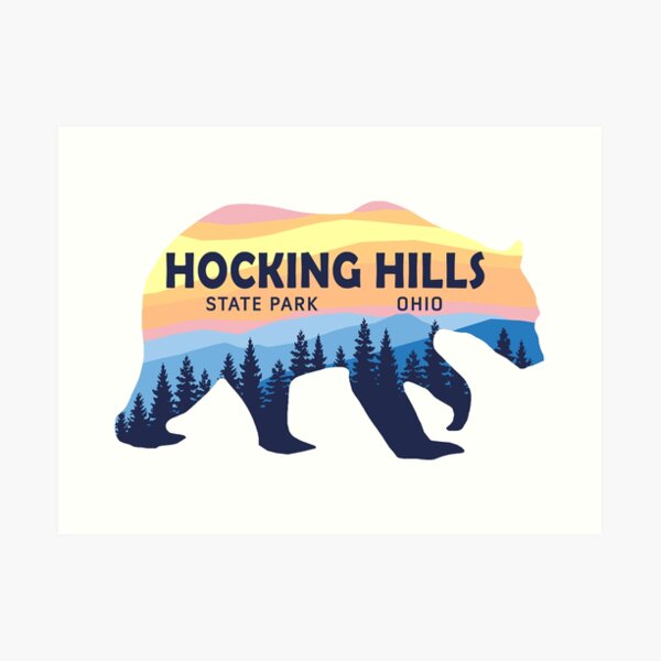 "Hocking Hills State Park Sunset Bear Logo" Art Print for Sale by ...