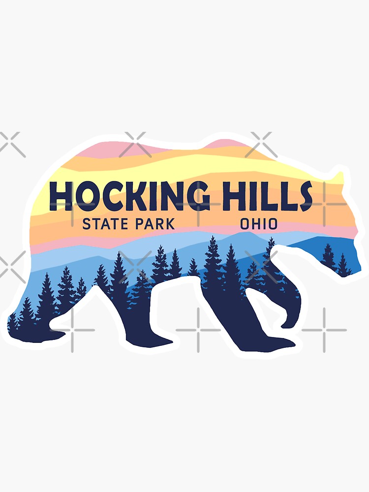 "Hocking Hills State Park Sunset Bear Logo" Sticker for Sale by ...