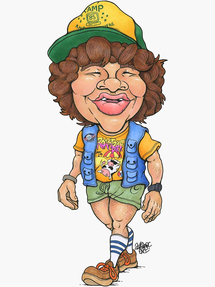 "Stranger Things - Dustin" Sticker for Sale by Ash-Camac-Art | Redbubble