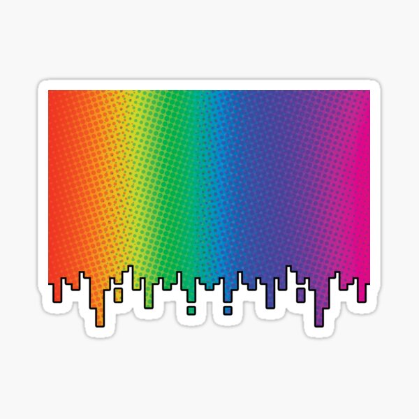 "Pixel Rainbow Drip" Sticker for Sale by amandartwork | Redbubble