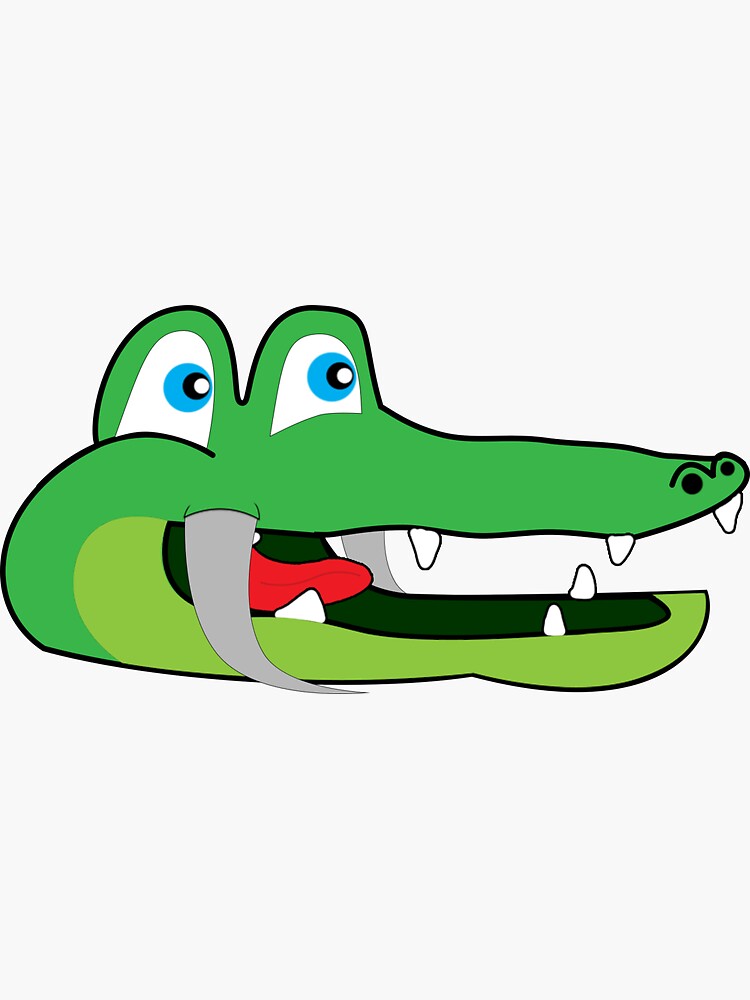"Alligator with tusks man idk" Sticker for Sale by TheAdamLee | Redbubble