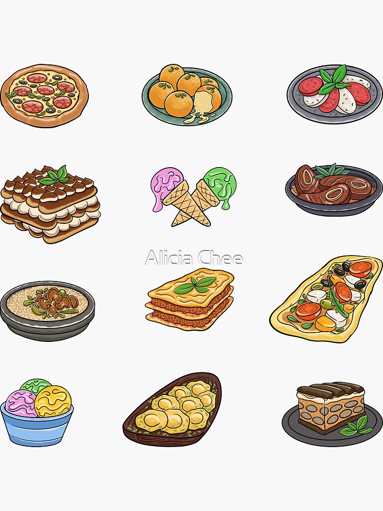 "Italian Food Set - Pizza, Arancini, Caprese Salad, Tiramisu, Gelato ...