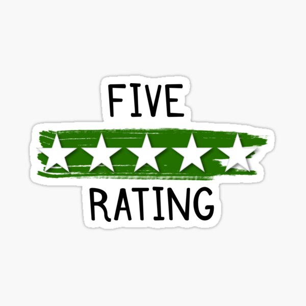 "five star rating" Sticker for Sale by ArtbyOnan | Redbubble