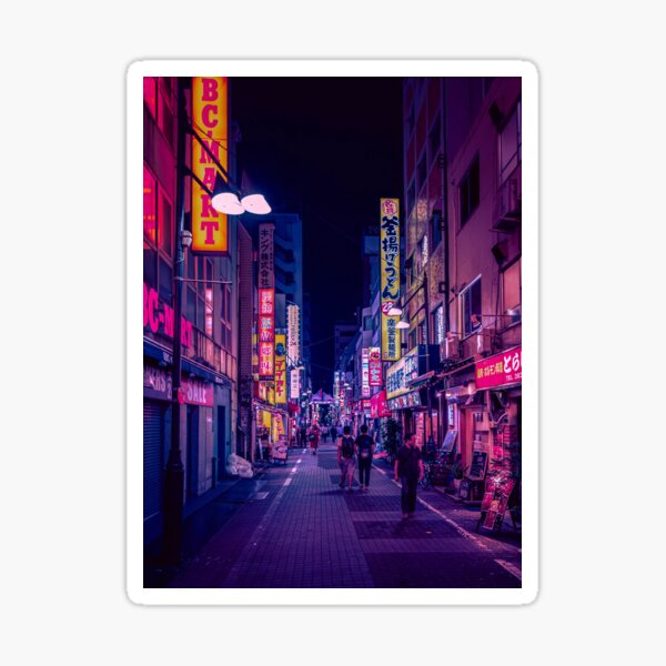 "Midnight Tokyo 4" Sticker for Sale by butterpancake | Redbubble