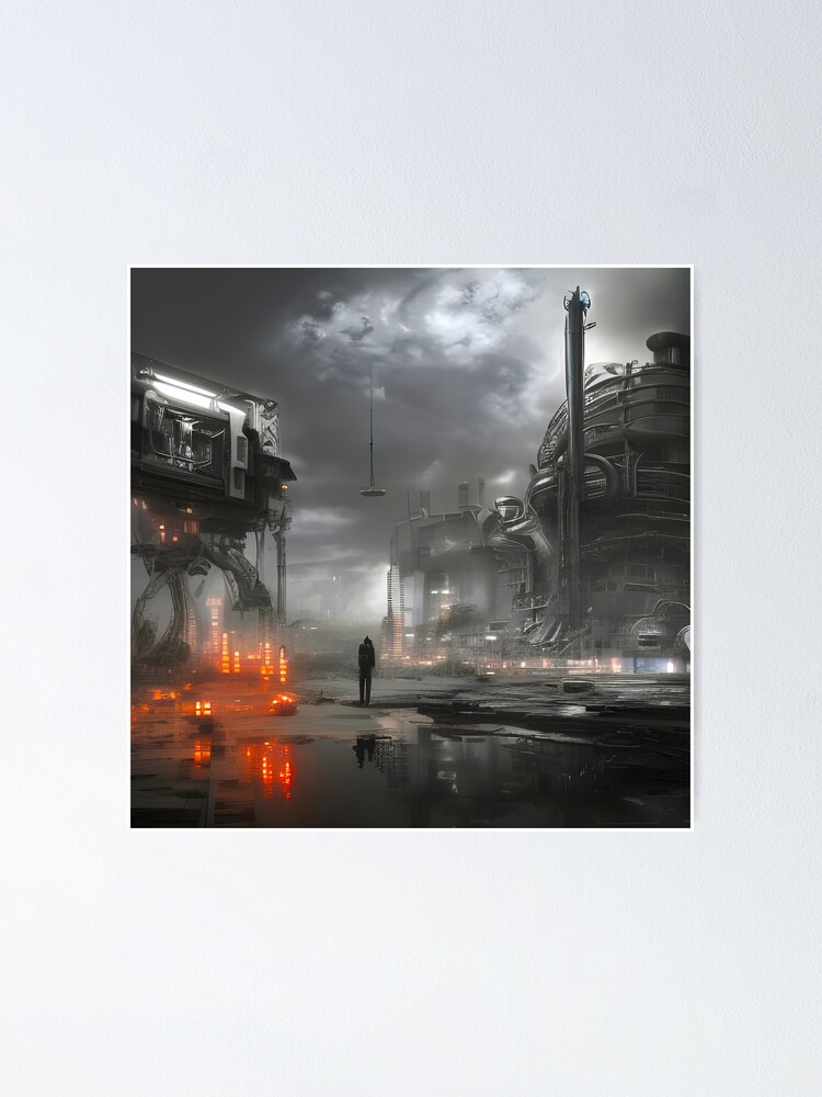 "Dark Dystopian City - Massive Machines - Super Factory" Poster for ...