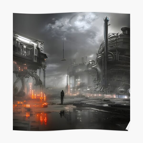 "Dark Dystopian City - Massive Machines - Super Factory" Poster for ...