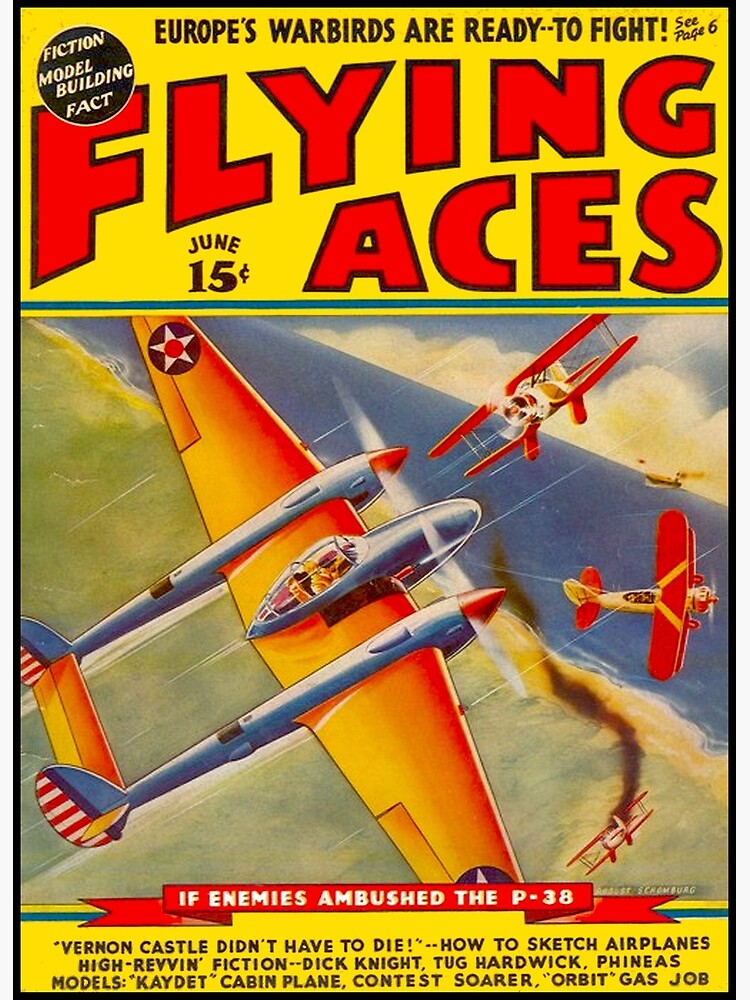 "FLYING ACES : Vintage 1939 Wartime Comic Cover Page Print" Art Print ...