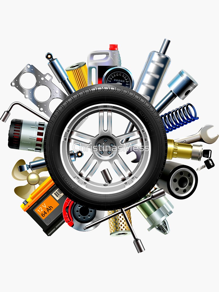 "Race Car Parts Red Go Fast" Sticker for Sale by ChristinasMess | Redbubble