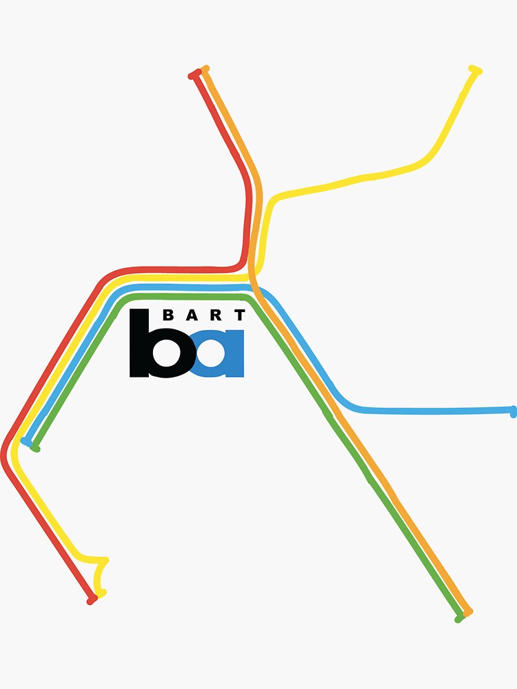 Pegatina «Mapa Metro de BART San Francisco» de jzeeman | Redbubble