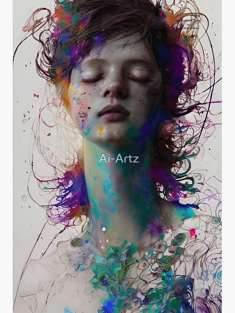 "When I Close My Eyes " Sticker for Sale by Ai-Artz | Redbubble