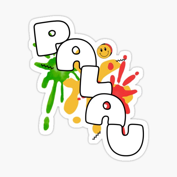 "Bubble letters Palau" Sticker for Sale by PolyMicroMela | Redbubble
