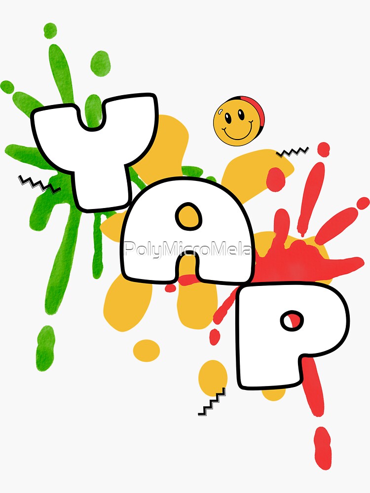 "Bubble letters Yap" Sticker for Sale by PolyMicroMela | Redbubble